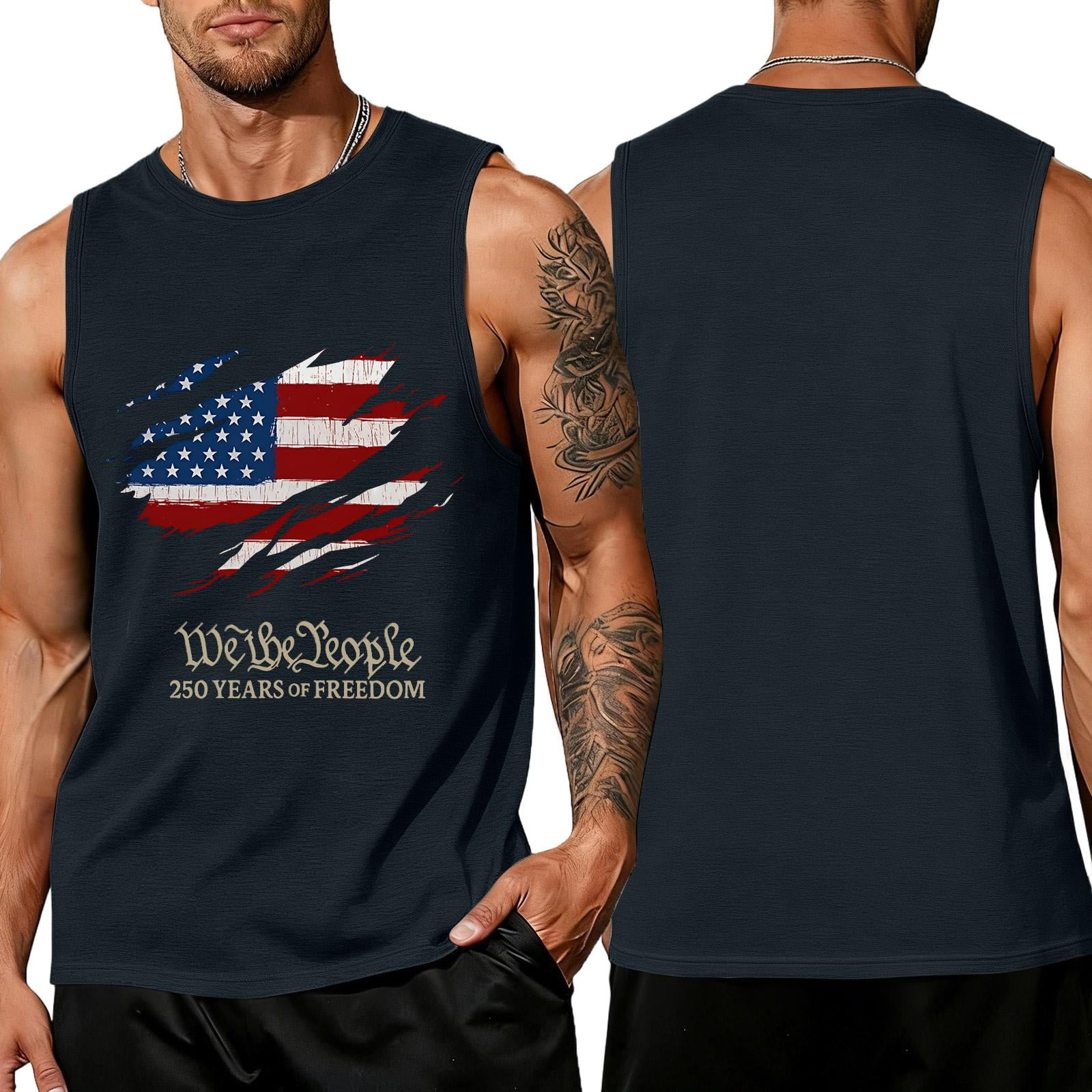 250 Years American Flag 250th Anniversary USA Muscle Tank Tops ...