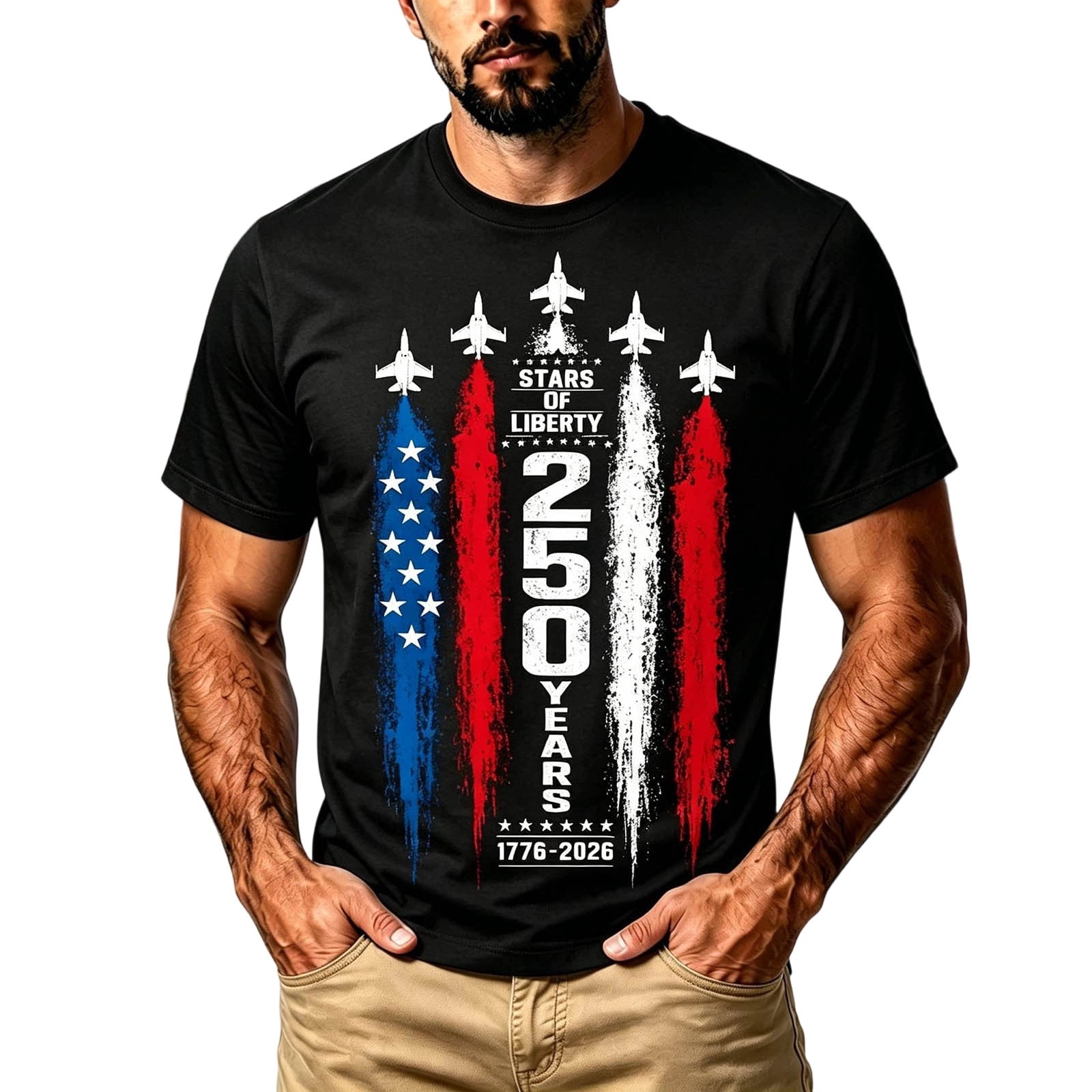 250 Years American Flag Shirts for Men: 4th of July T Shirt 1776-2026 ...