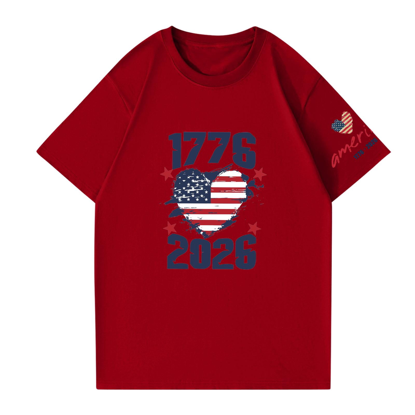 250 Years American Flag T-Shirts for Women Cute Goose Classic Print ...
