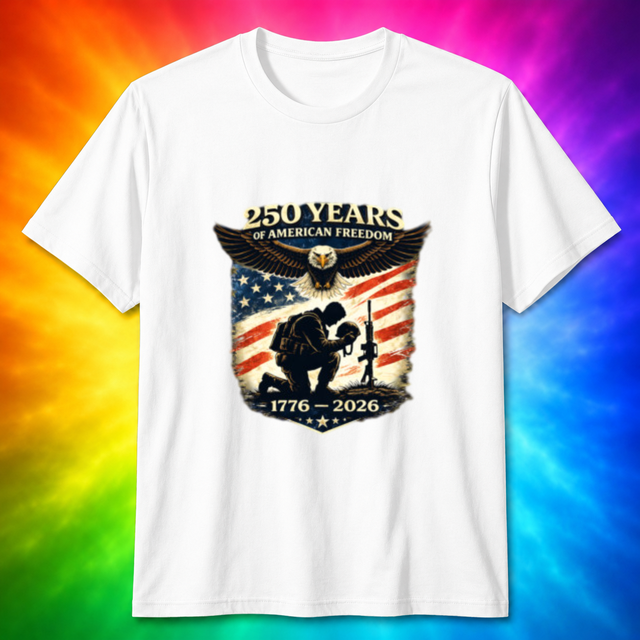 250 Years American Freedom Soldier Eagle 1776-2026 T-Shirt, for men ...