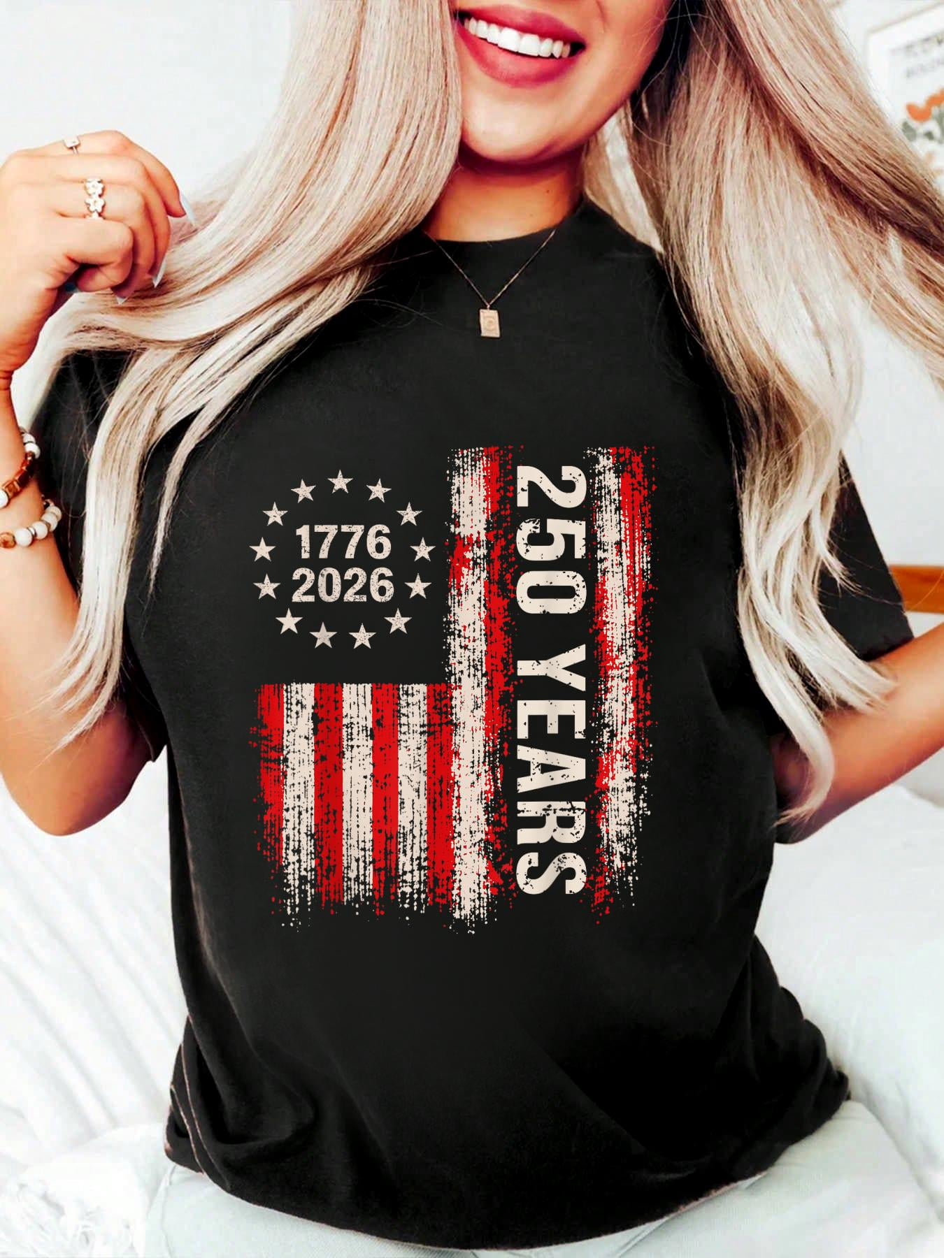 250 Years American History Commemorative Art 1776 2026 T-Shirt ...