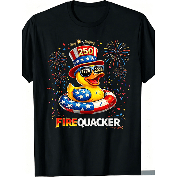250 Years American Patriotic 4th of July Duck Firequacker T Shirt ...