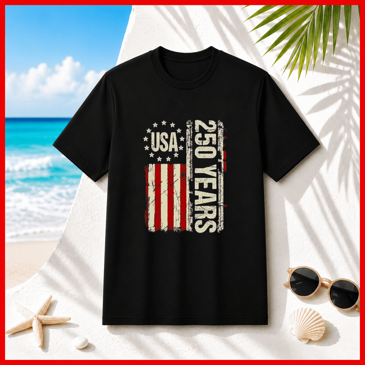 250 Years American Tri-Blend 4th Of July Flag Unisex T-Shirt, S-5XL ...