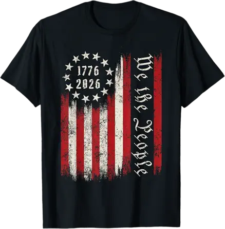 250 Years Anniversary 1776-2026 250th Birthday USA Flag T-Shirt ...