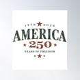250 Years Anniversary American Flag 1776 Heritage Art Unframed Paper ...