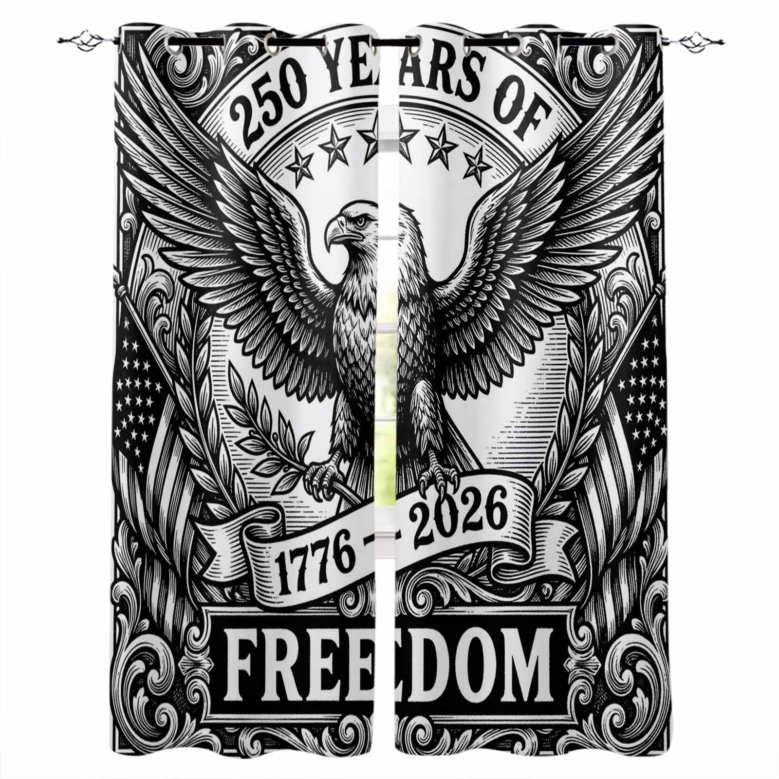 250 Years Anniversary Blackout Curtains for Bedroom/Living Room ...