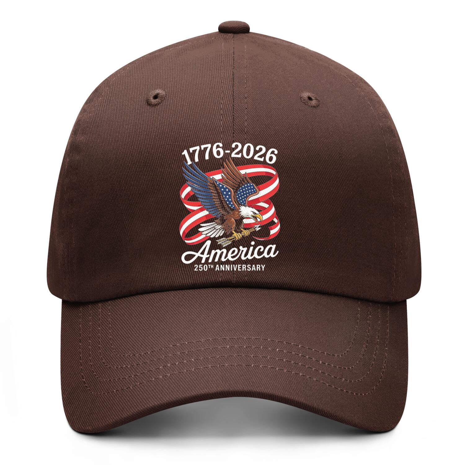 250 Years Anniversary Brown Baseball Hat Featuring Printed USA ...