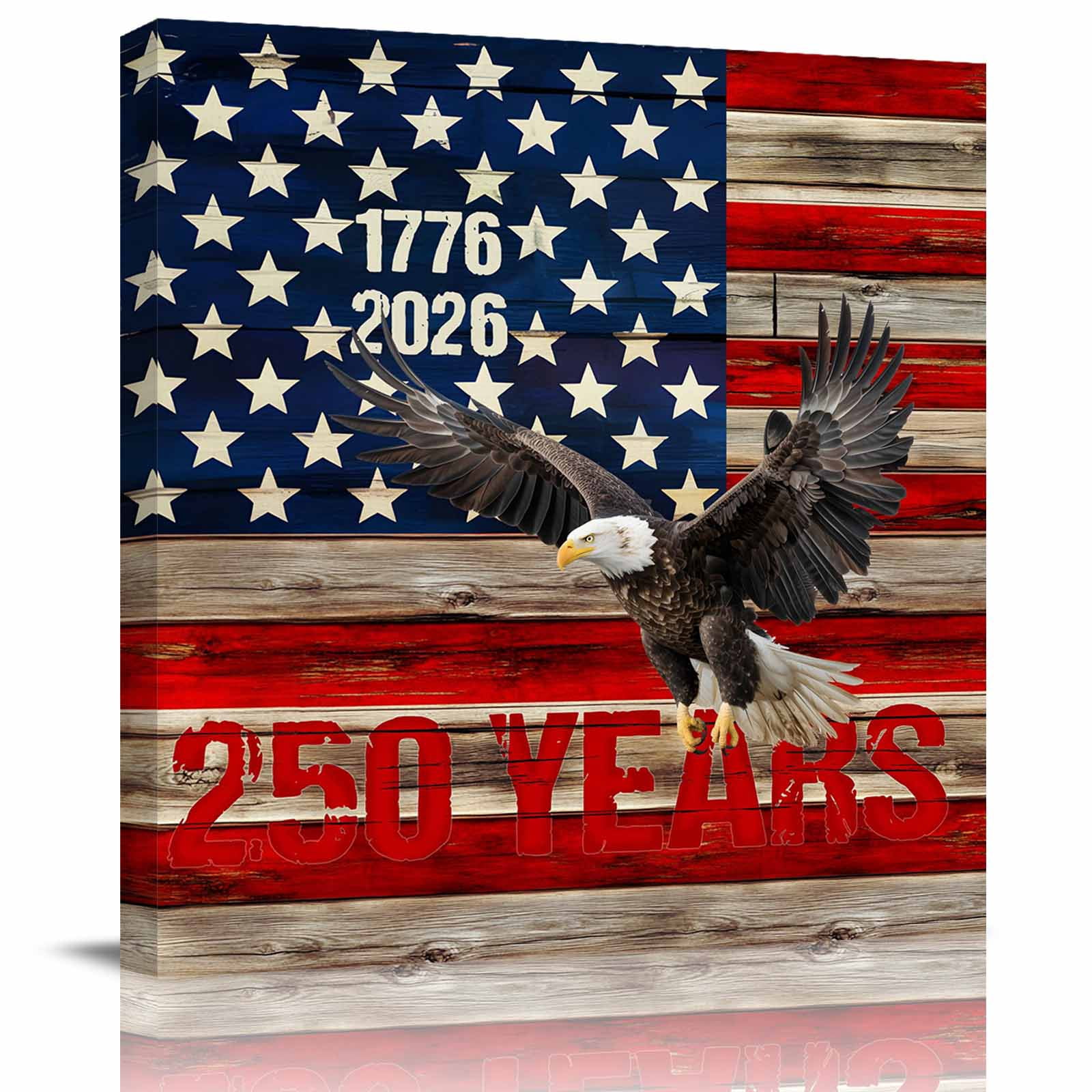 250 Years Anniversary Eagle Canvas Artwork Painting Art, Patriotic Star ...
