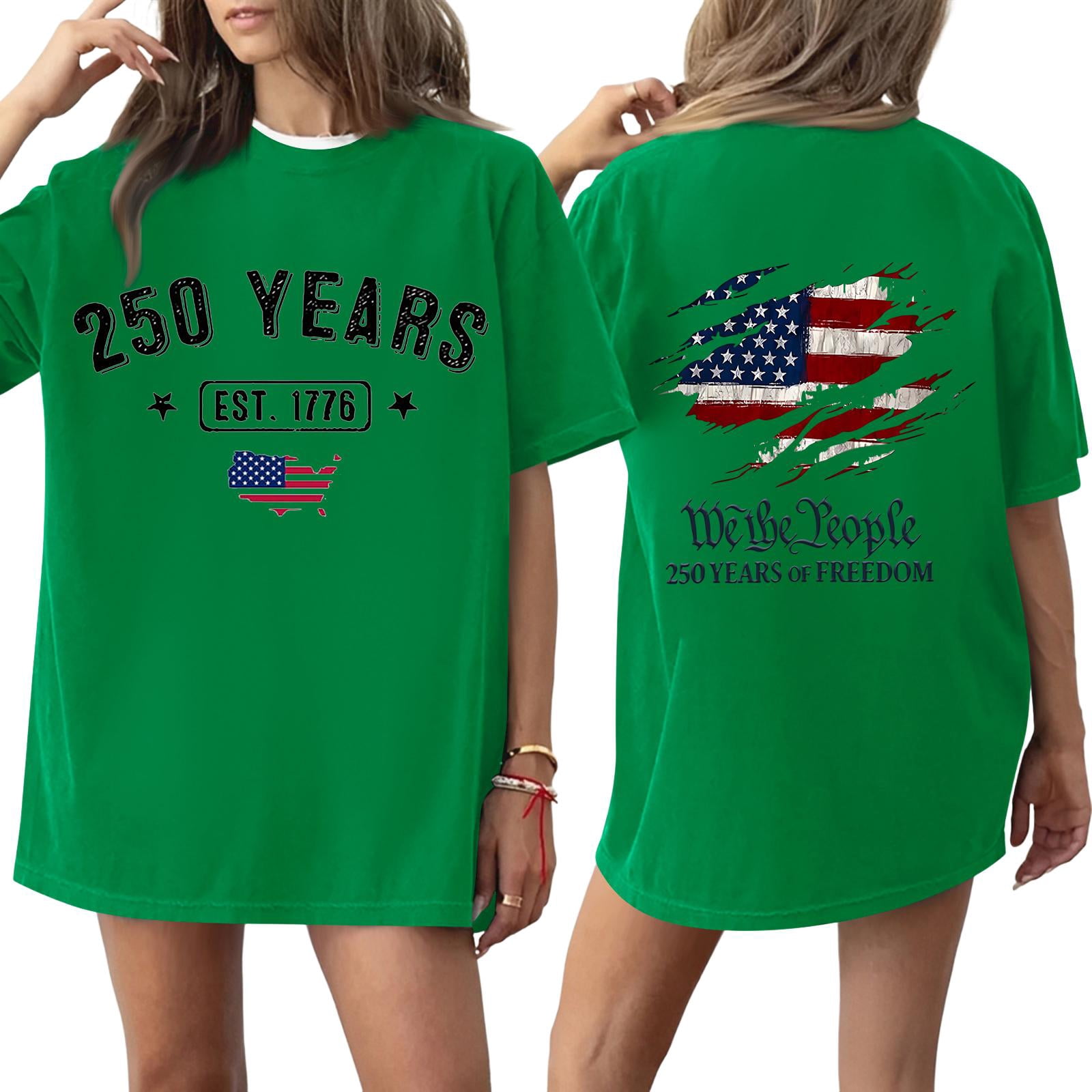 250 Years Anniversary Graphic T Shirt Short Sleeve Crewneck Loose Fit ...