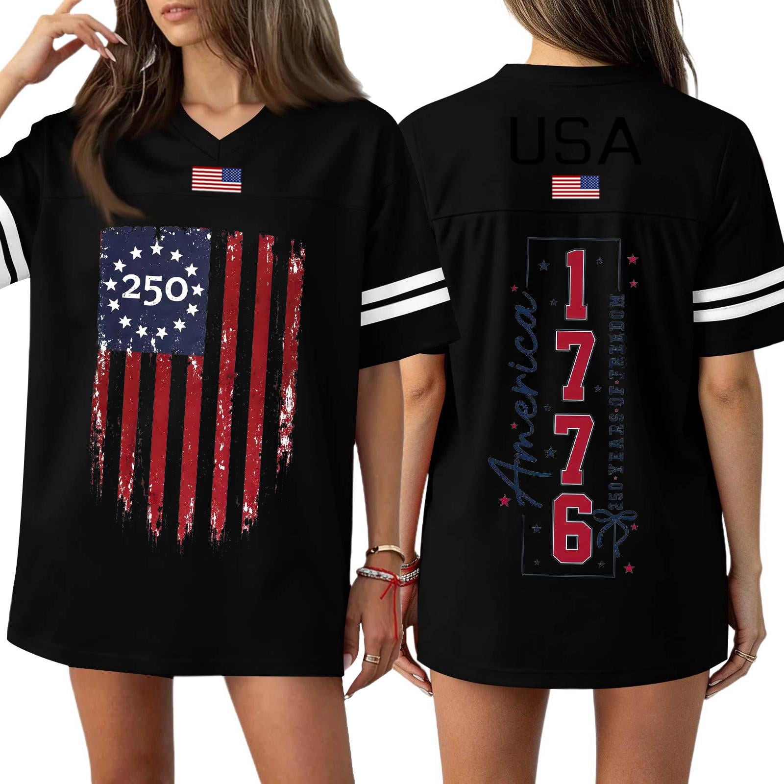 250 Years Anniversary Jersey Shirts for Women Short Sleeve Tunic Tops ...