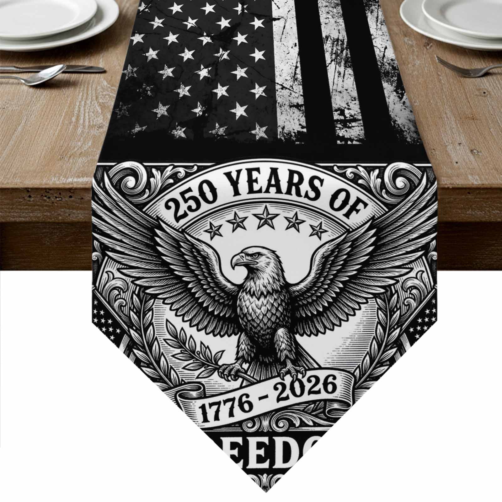 250 Years Anniversary Table Runner Linen Burlap Table Runner 72 Inches ...