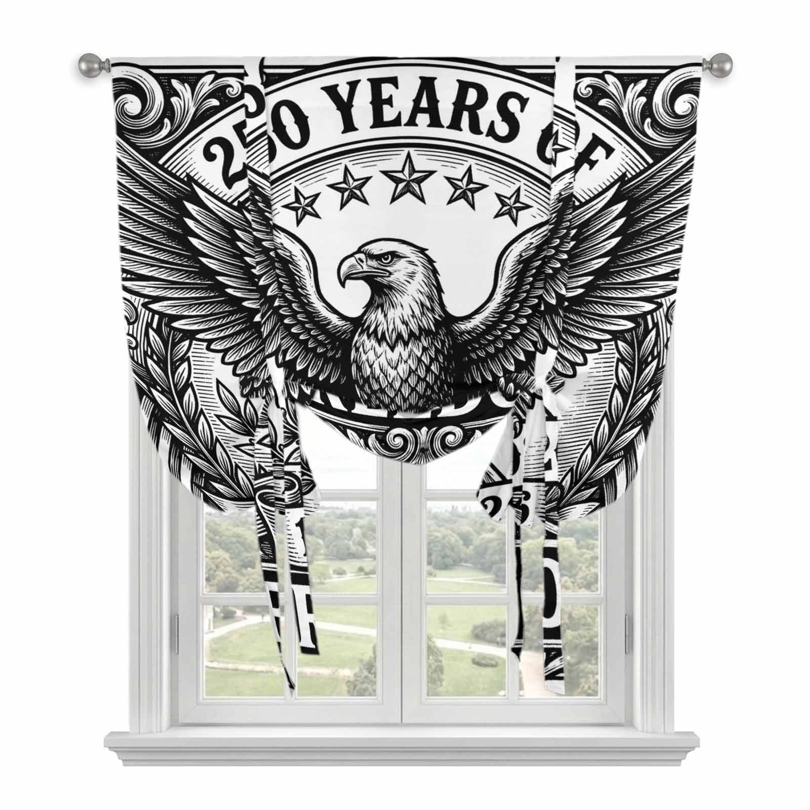 250 Years Anniversary Tie Up Curtains for Window, Thermal Insulated ...