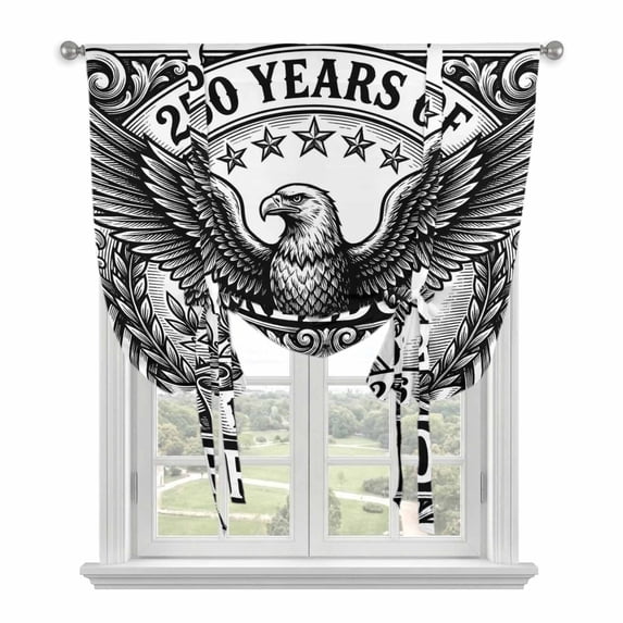 250 Years Anniversary Tie Up Curtains for Window, Thermal Insulated ...
