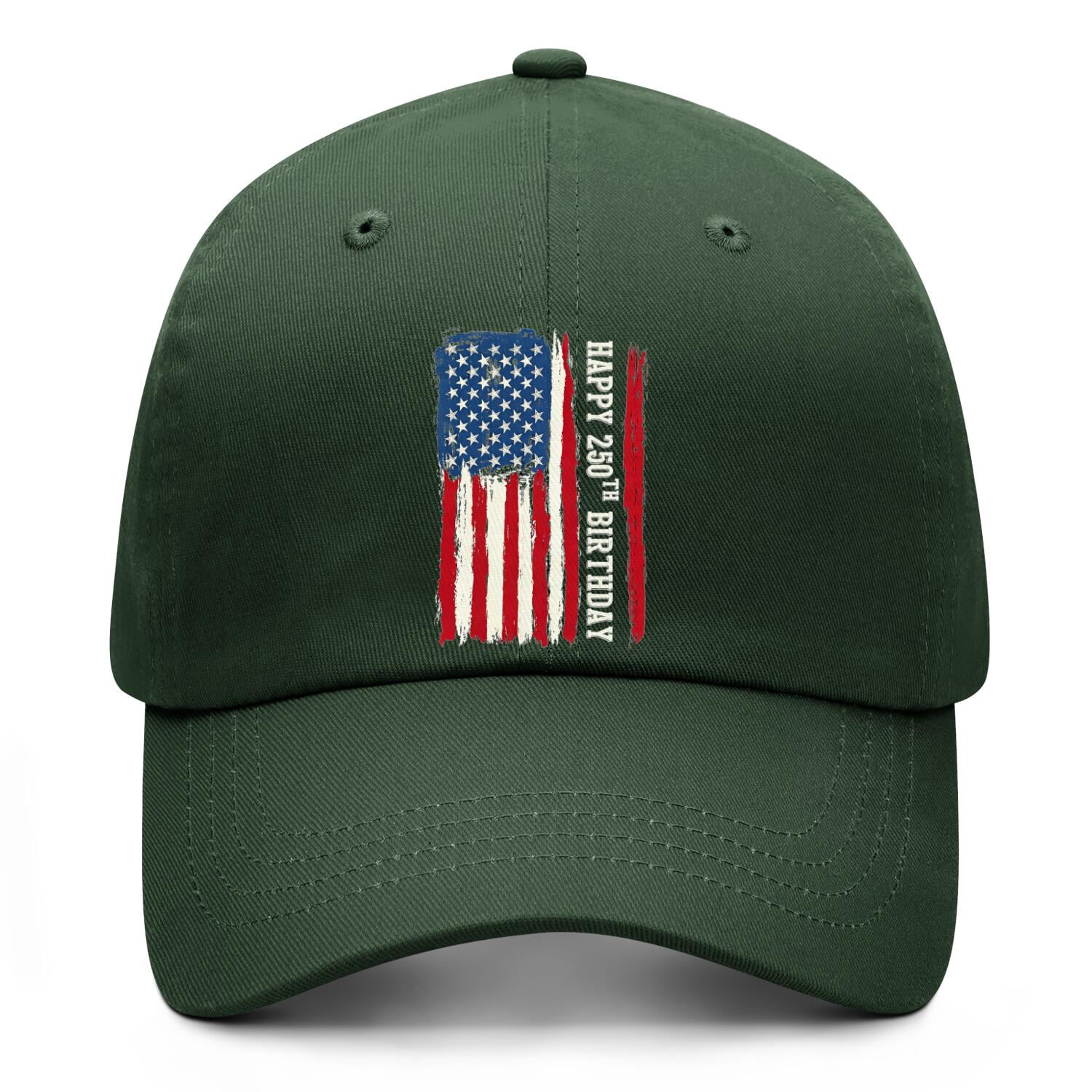 250 Years Anniversary USA Army-green Baseball Cap with Printed Artwork ...