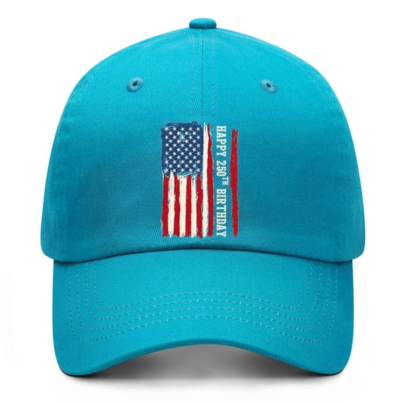 250 Years Anniversary USA Greenish-blue Baseball Cap with Printed ...