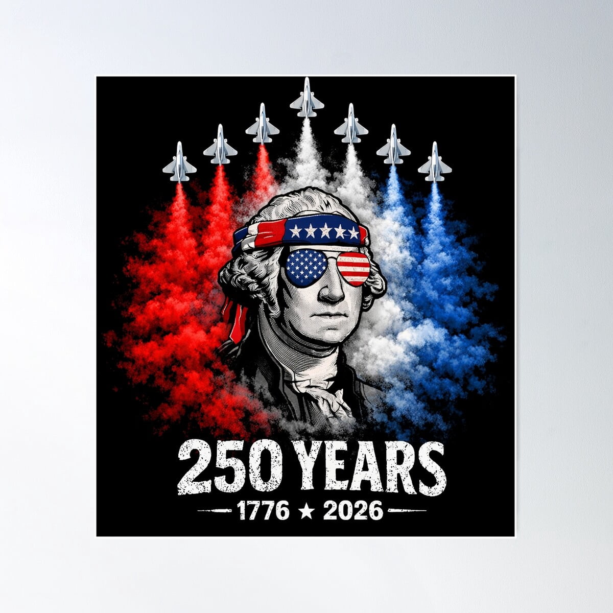 250 Years Anniversary Usa American Flag 1776 Wall Decor Unframed Paper ...