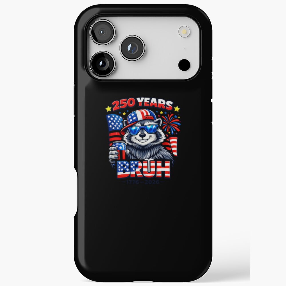 250 Years Bruh Raccoon Patriotic USA Flag Phone Case for iPhone 11 to ...