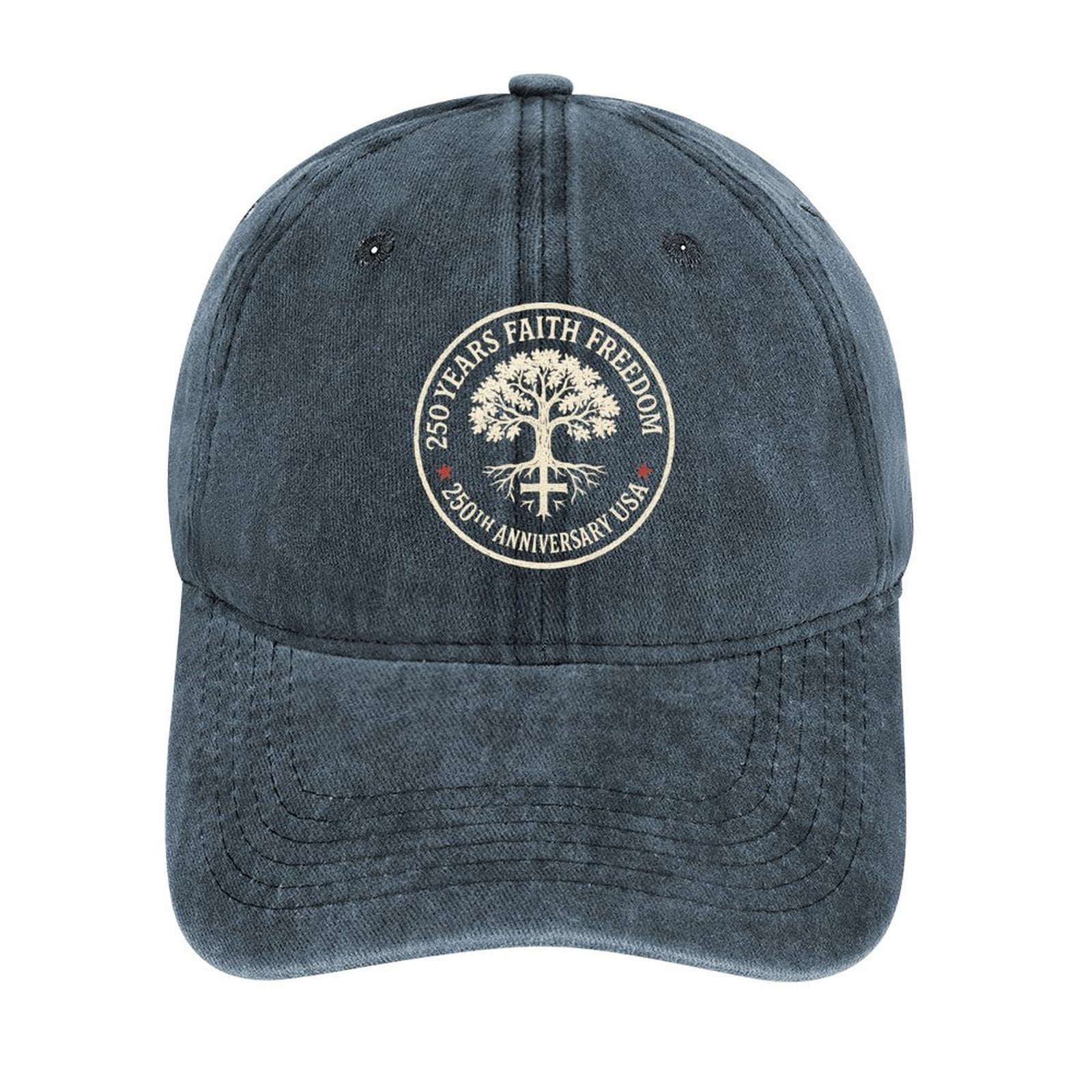 250 Years Faith Freedom Tree Cross 250Th Anniversary Usa Navy Classic ...