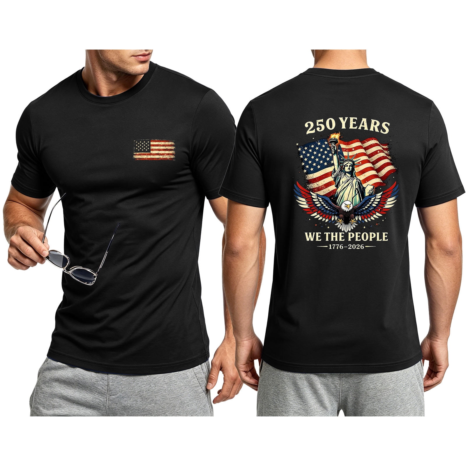 250 Years Flag Shirts For Men 4th Of July T Shirt 1776 2026 USA ...