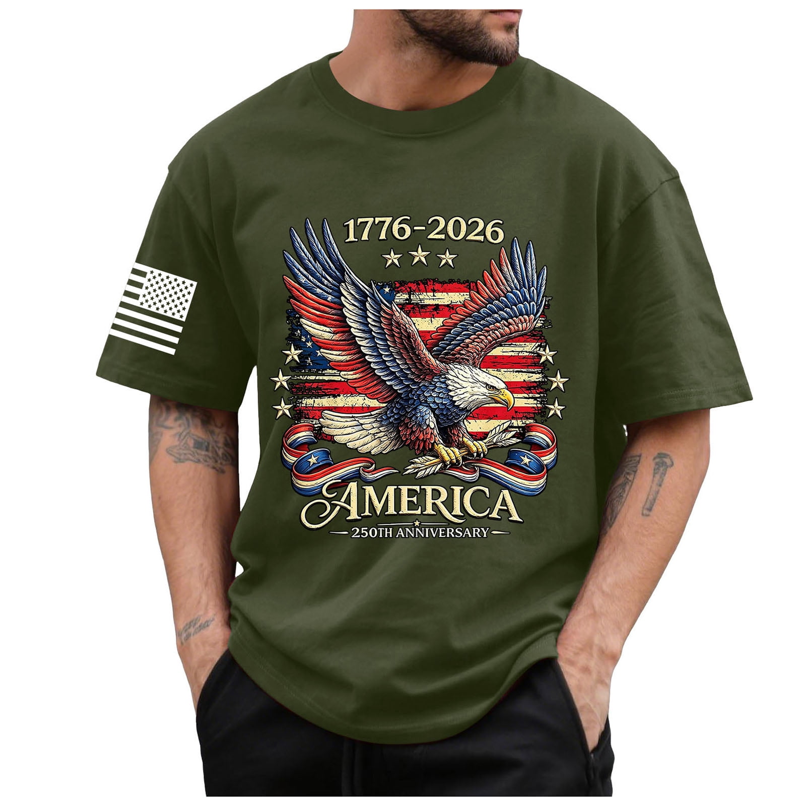 250 Years Flag Shirts For Men 4th Of July T Shirt 1776 2026 USA ...