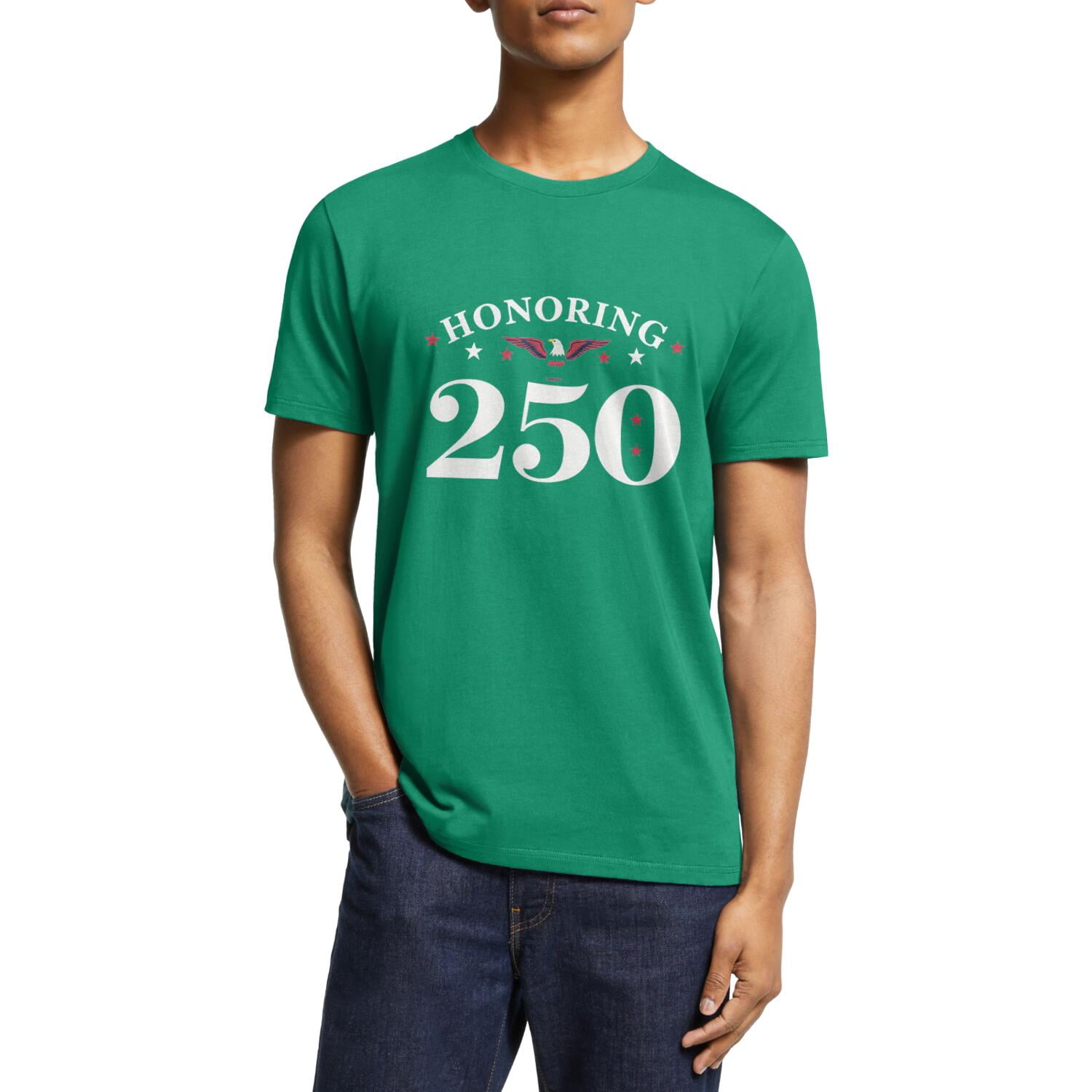 250 Years of Freedom 250th Anniversary T-Shirt in Green with American ...