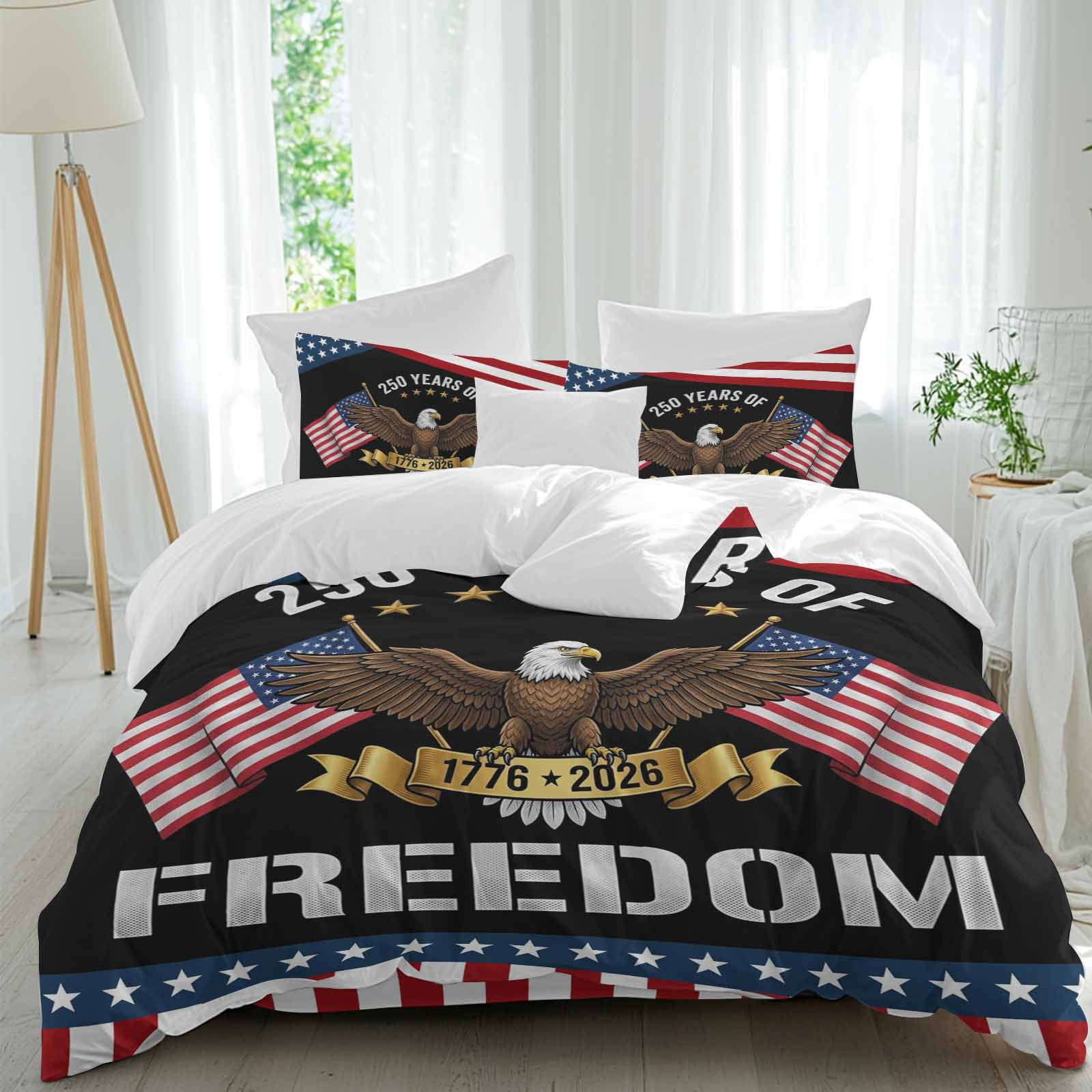 250 Years of Freedom Eagle Comforter Set Full Size, Independence Day ...