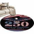 250 Years of Freedom Eagle Round Area Rugs 3 ft, Independence Day Red ...