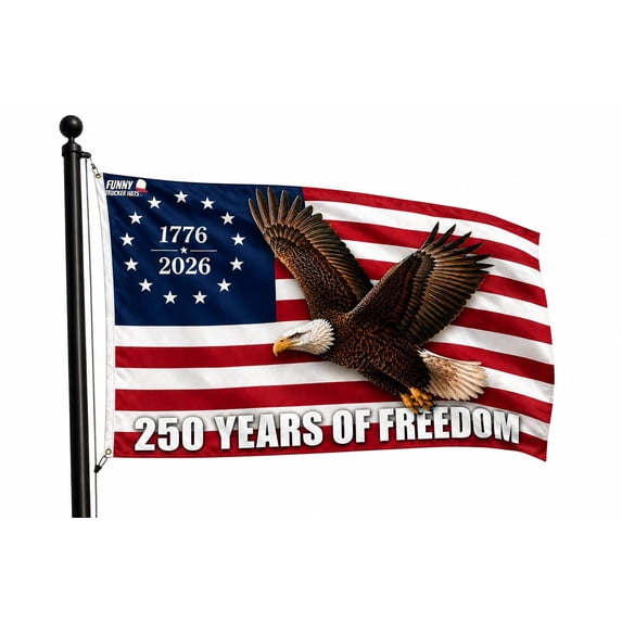 250 Years of Freedom Flag, Patriotic Eagle American Flag 1776-2026, USA ...