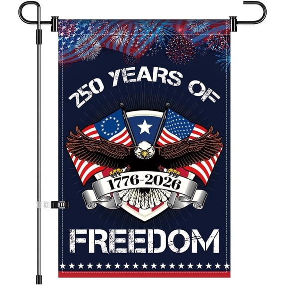 250 Years of Freedom Garden Flag 12 x 18 Inch Double Sided, 1776-2026 ...