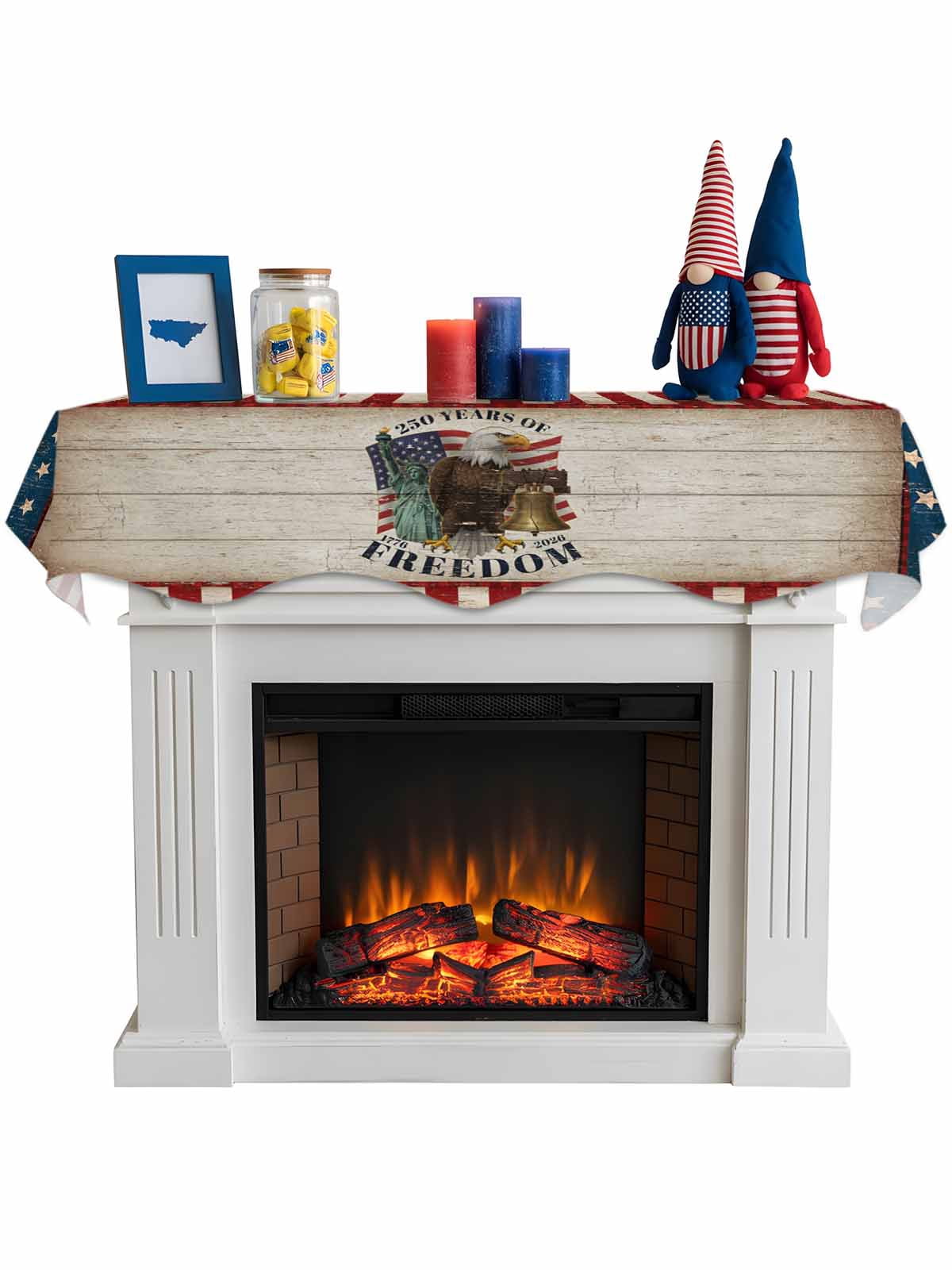 250 Years of Freedom Mantel Scarf for Fireplace 90 x 17 inches ...