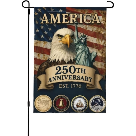 250 Years Garden Flag 12x18 Double Sided America 250th Anniversary 1776 ...