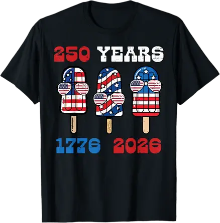 250 Years Ice Cream 1776 2026 250th Anniversary USA Kids T-Shirt ...