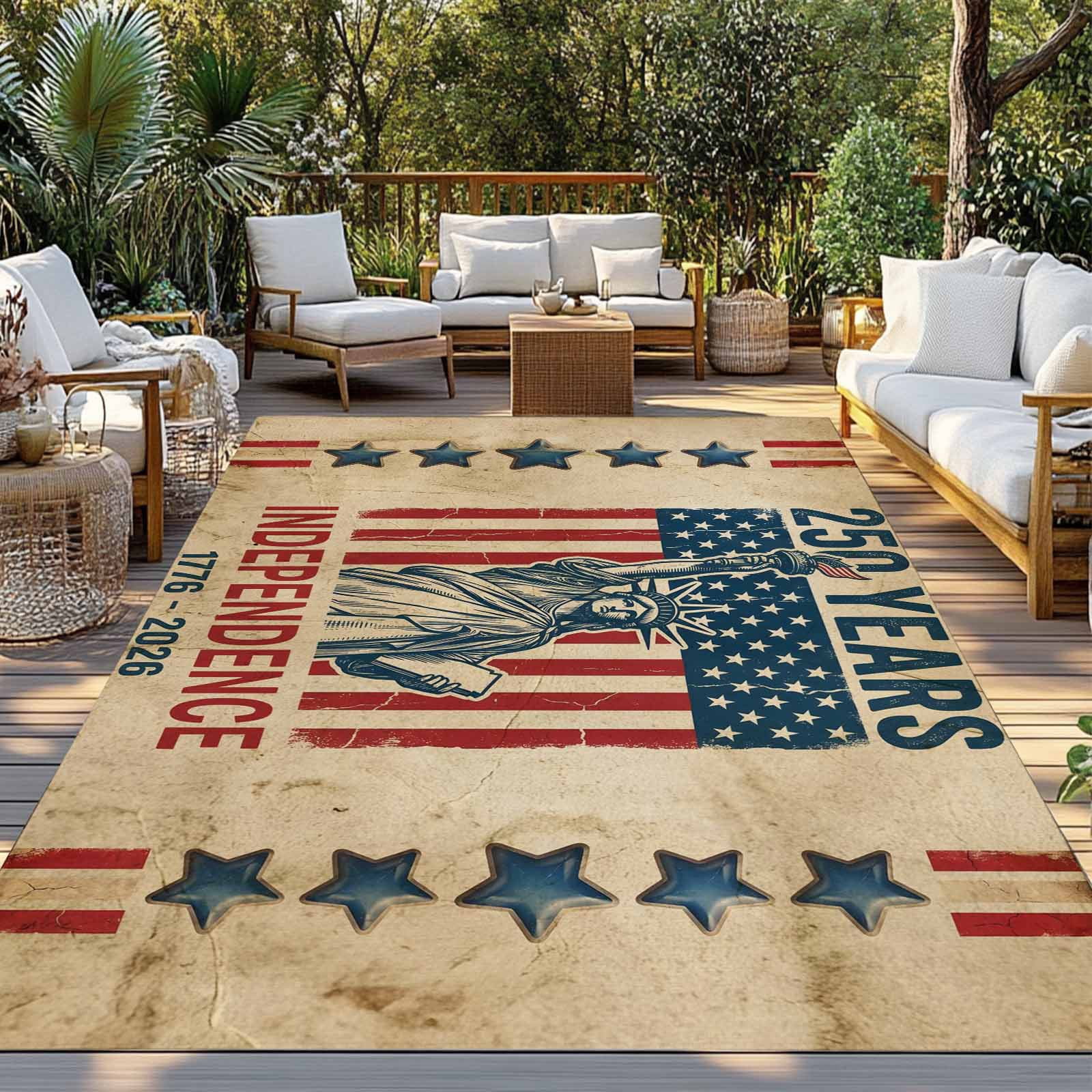 250 Years Independence Indoor Outdoor Rugs 3x5 Ft, Statue of Liberty ...