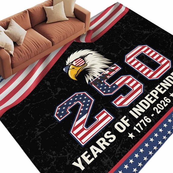 250 Years of Independence Washable Living Room Rugs 6'x9', 4th of July ...