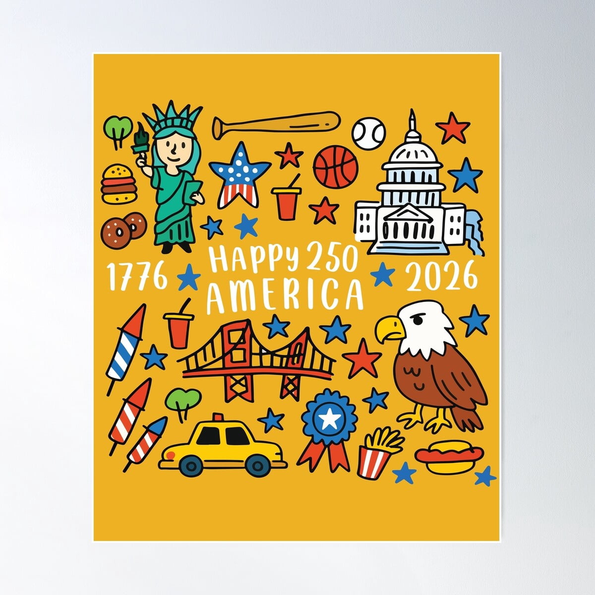 250 Years Of Freedom 1776-2026 USA Birthday Semiquincentennial Pride ...