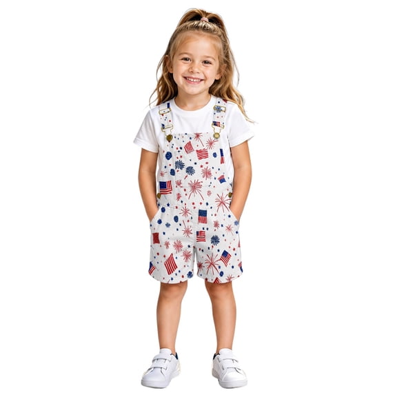 250 Years Of Freedom Short Overalls for Kid Button Down Lightweight ...