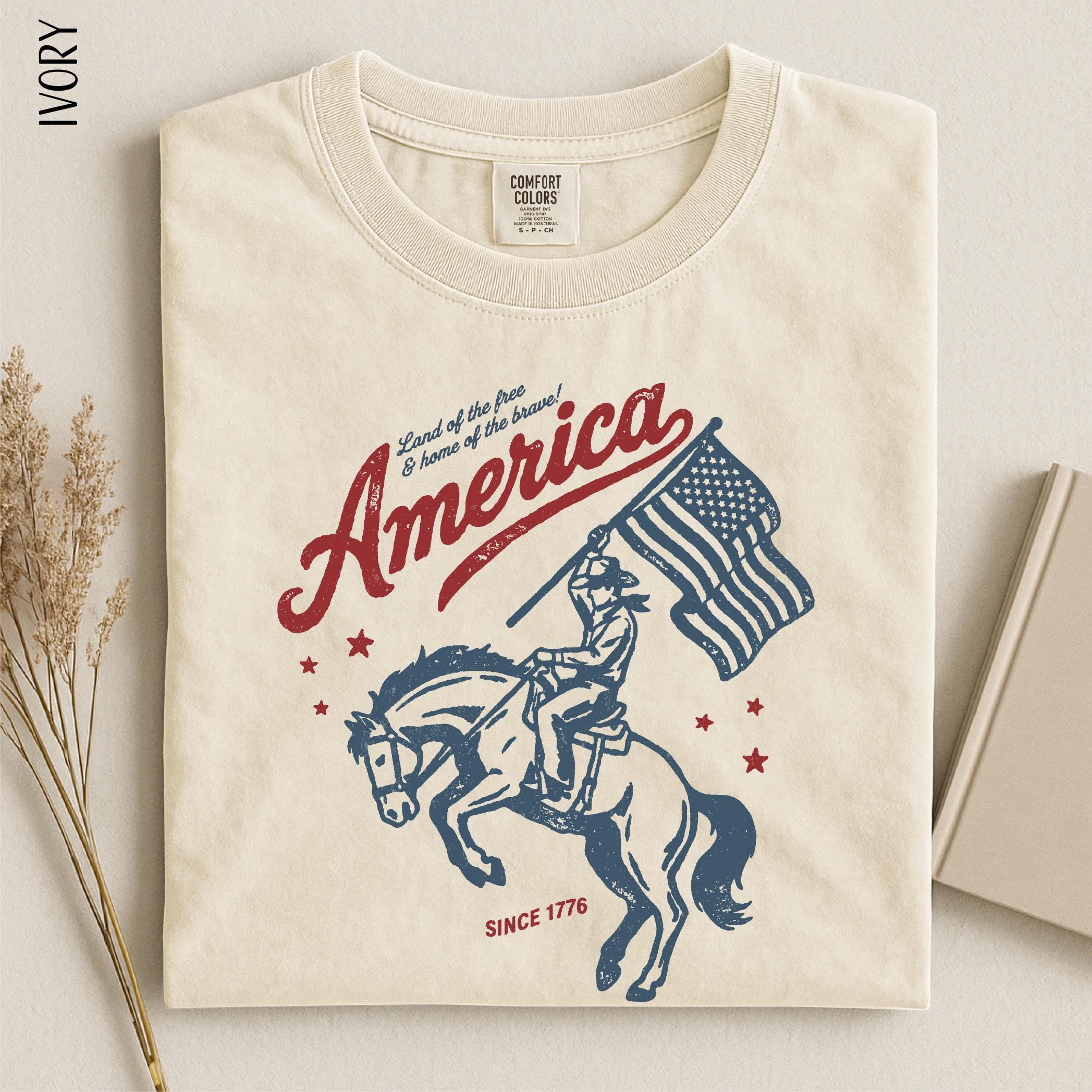 250 Years Of Independence Bucking Horse Tee, 1776-2026 Western Shirt ...