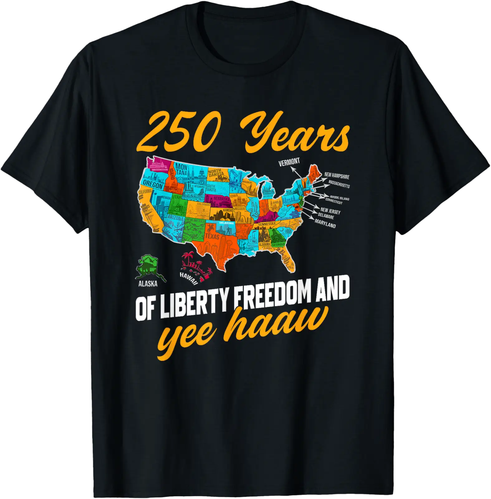 250 Years Of Stars & Stripes - Usa Map T-Shirt All Size S-5Xl - Walmart.com