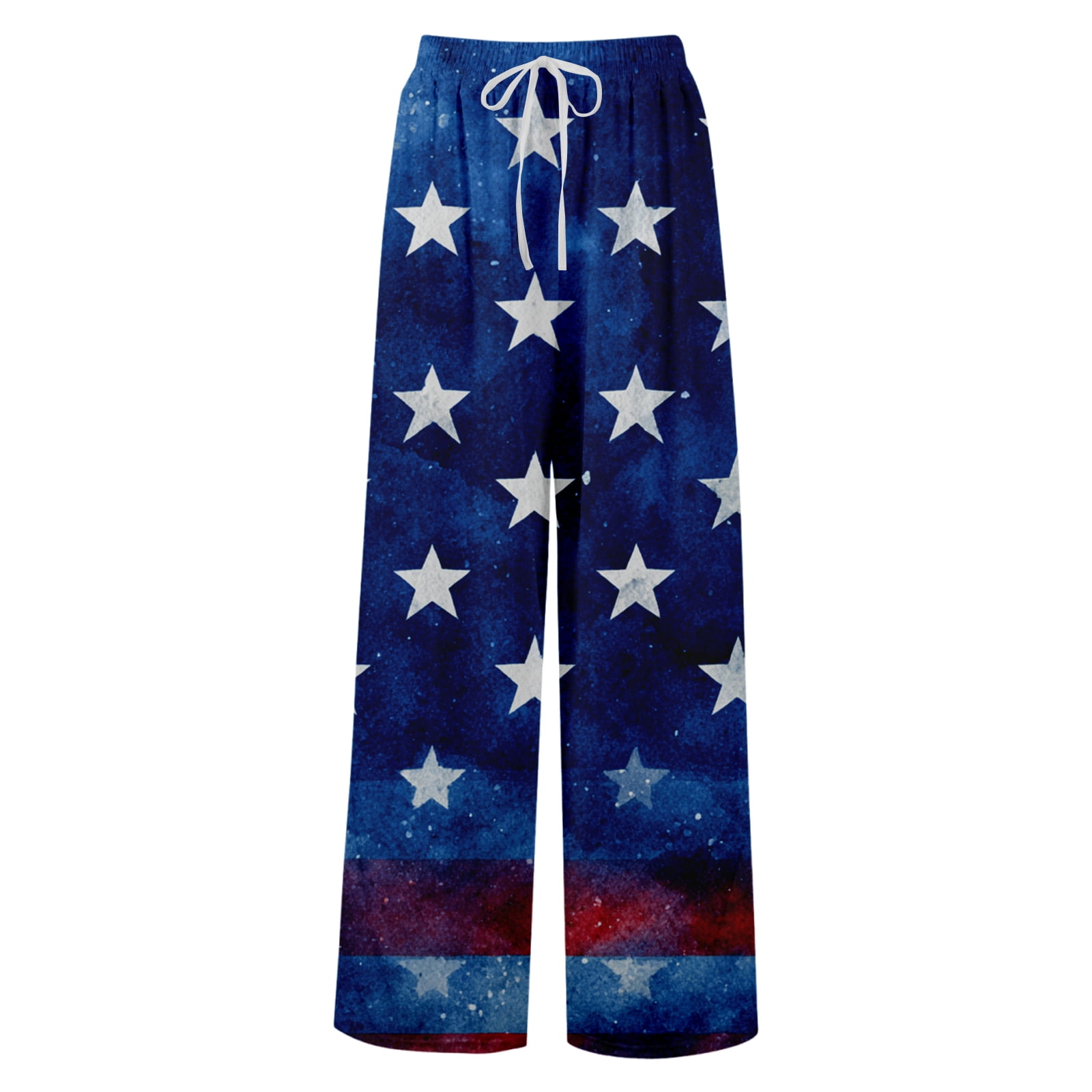250 Years Pants for Women Patriotic Star USA Flag Print Slit Baggy ...