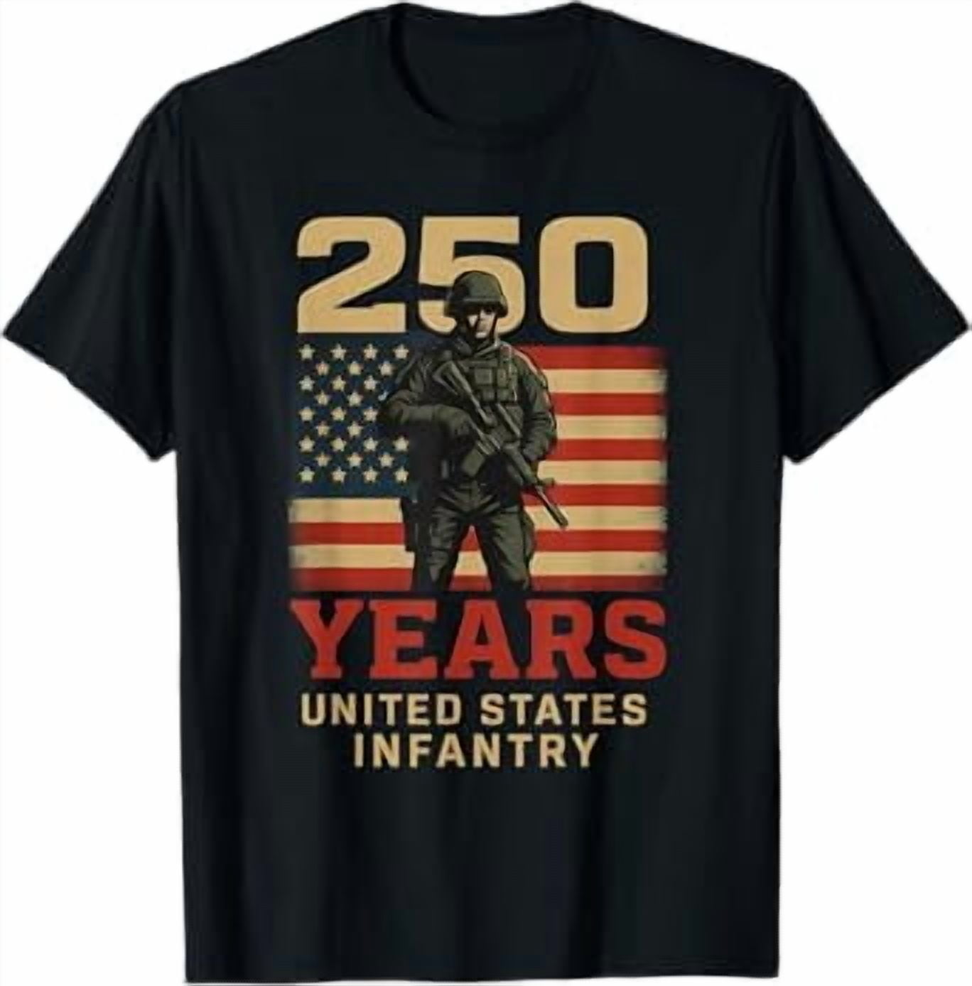 250 Years U.S. Infantry Tribute Soldier Patriotic Design T-Shirt ...