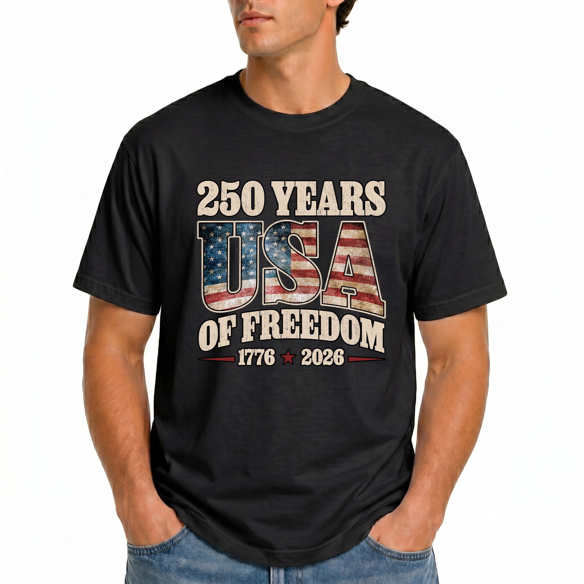 250 Years USA Of Freedom T-Shirt – Patriotic Celebration – Independence ...