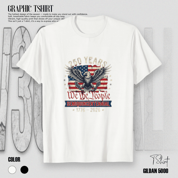 250 Years USA Patriotic Eagle T-Shirt We the People 1776-2026 T-shirt ...