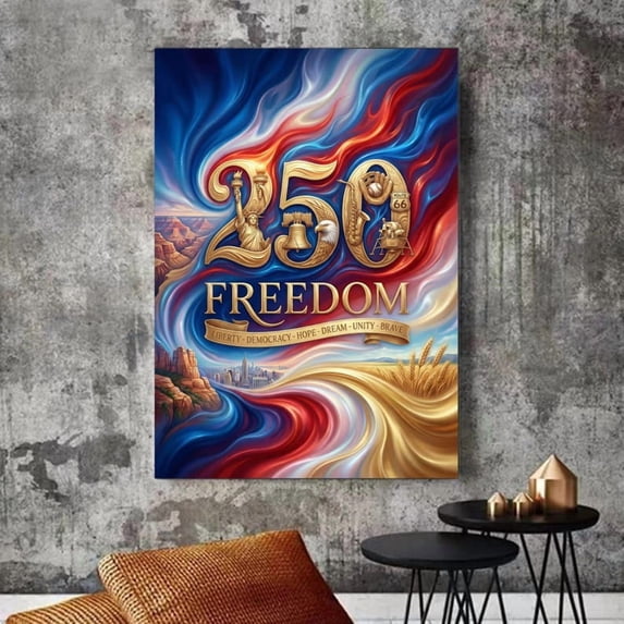 250 Years USA Print â€“ 250th Anniversary Patriotic Wall Art for 4th of ...