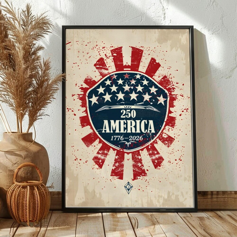 250 Years of America Patriotic Logo Style Poster Wall Decor 1776-2026 ...