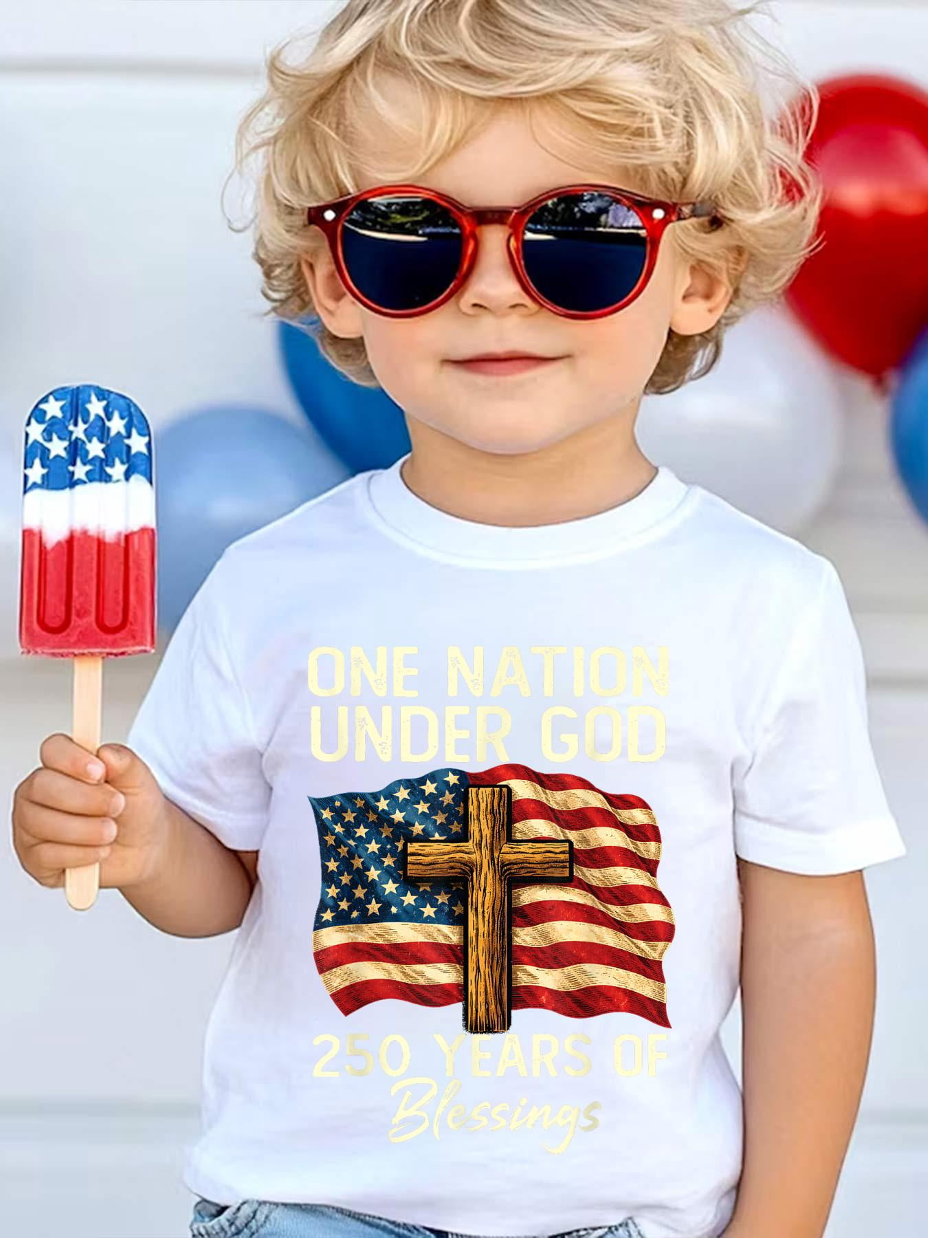 250 Years of Blessing Nation Christian USA 250th Anniversary Kids T ...