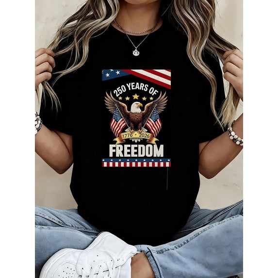 250 Years of Freedom 1776-2026 Patriotic Bald Eagle American Flag ...