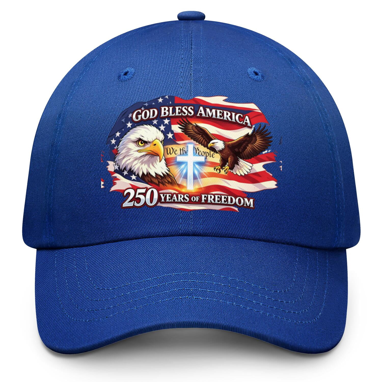 250 Years of Freedom American 1776-2026 Eagle Flag Snapback Hat ...