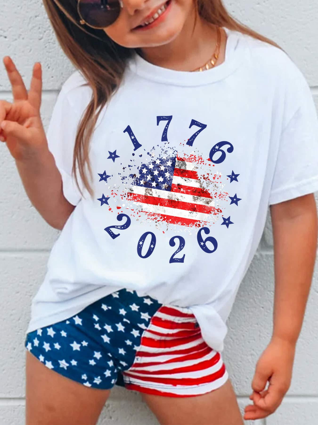250 Years of Freedom American Flag 250th Independence Day Kids T-Shirt ...