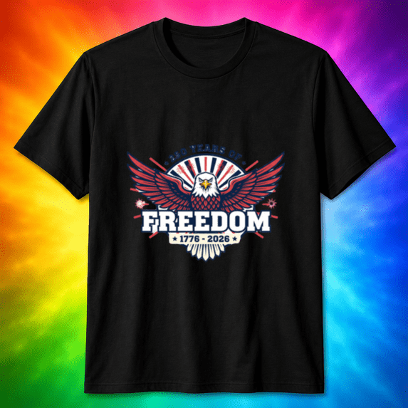 250 Years of Freedom Eagle 1776-2026 US Patriotic T-Shirt, for men ...