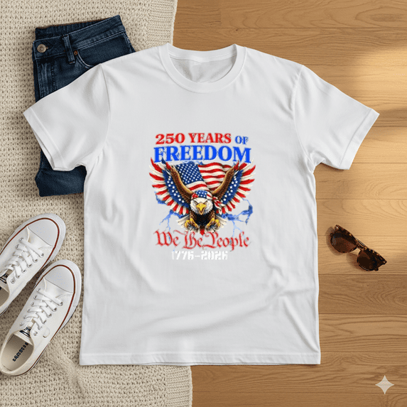 250 Years of Freedom Eagle We The People 1776-2026 T-Shirt, for men ...
